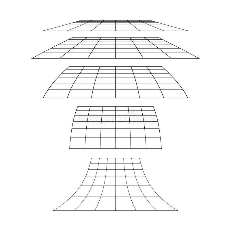 3d Wireframe Perspective Grid Room Template Design Vector Illustration ...