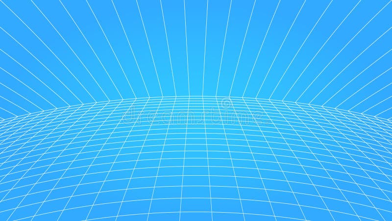 3d Wireframe Perspective Grid Room Template Design Vector Illustration ...