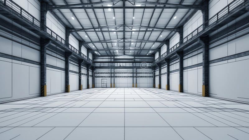 3d Wireframe Render of a Industrial Warehouses Archite Ai Generated ...