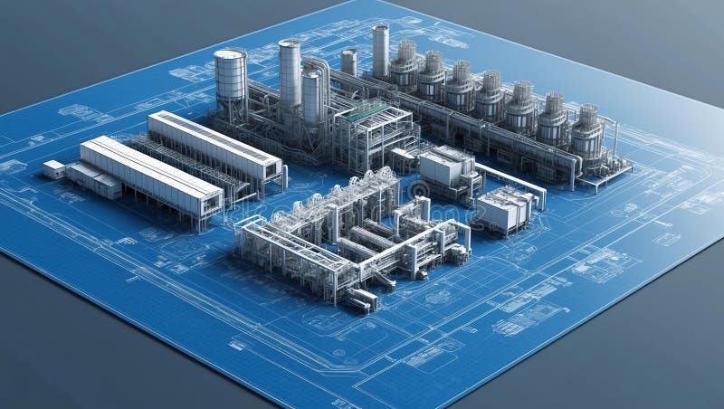 3d Wireframe Render of a Manufacturing Plants Architec Ai Generated ...