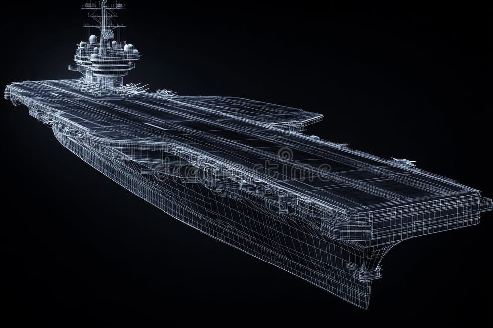 3d Wireframe Renderings of Aircraft Carriers Featuring Advanced ...