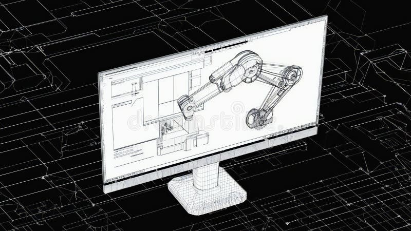 Wireframe Computer Cad Design Stock Illustrations – 363 Wireframe ...