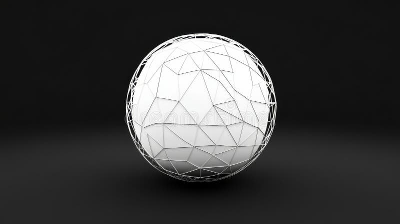 3D Wireframe Sphere Model Abstract 3D Model of a Sphere with a ...