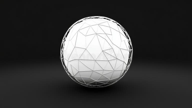 3D Wireframe Sphere Model Abstract 3D Model of a Sphere with a ...
