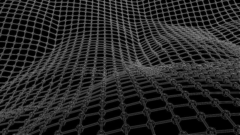 3d wireframe wave surface stock vector. Illustration of mathematics ...