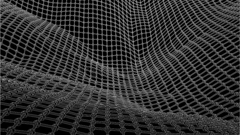 3d wireframe wave surface stock vector. Illustration of mathematics ...