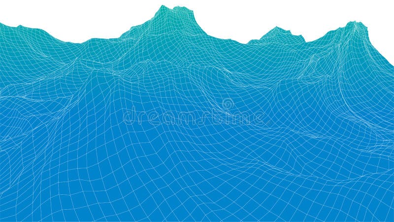 3d Wireframe Wave Surface Stock Vector Illustration Of Plot 59895749