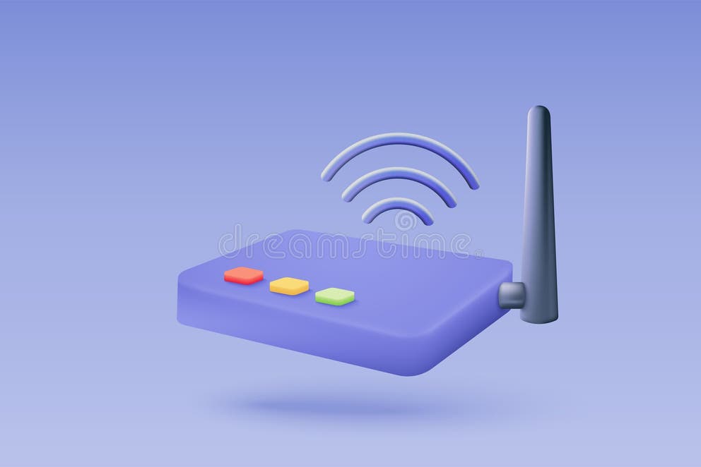 3d Wireless Router Connection and Sharing Network on Internet. Hotspot ...