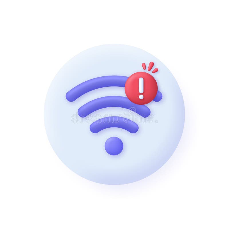 3D Wireless or Wifi Illustration on Speech Bubble. Bad Connection ...