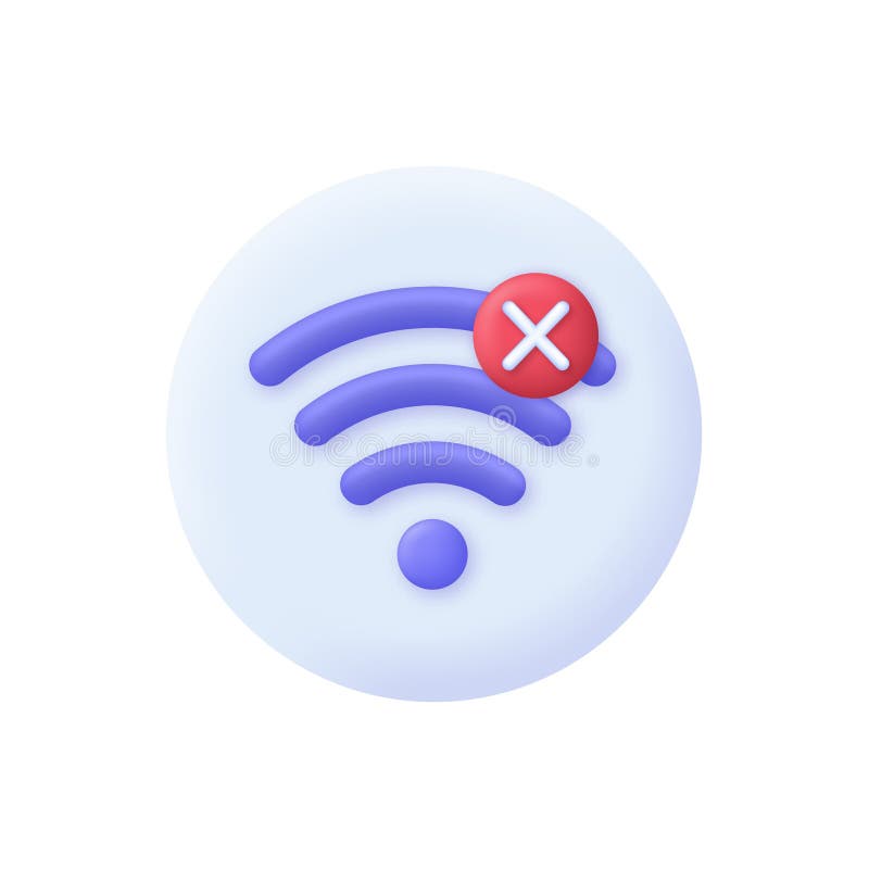 3D Wireless or Wifi Illustration on Speech Bubble. Bad Connection ...