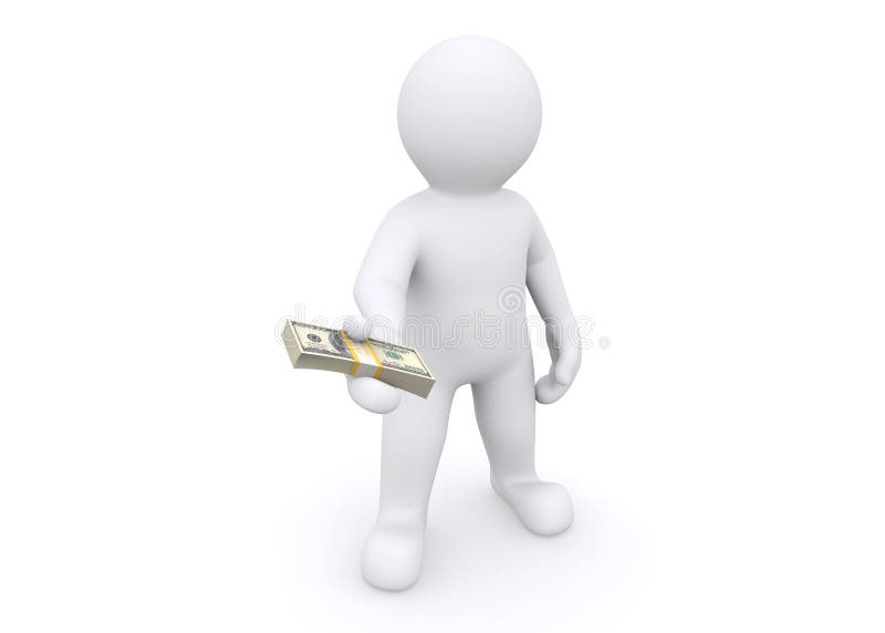 3d Witte Mens Die U Geld Geven Stock Illustratie - Illustration of ...