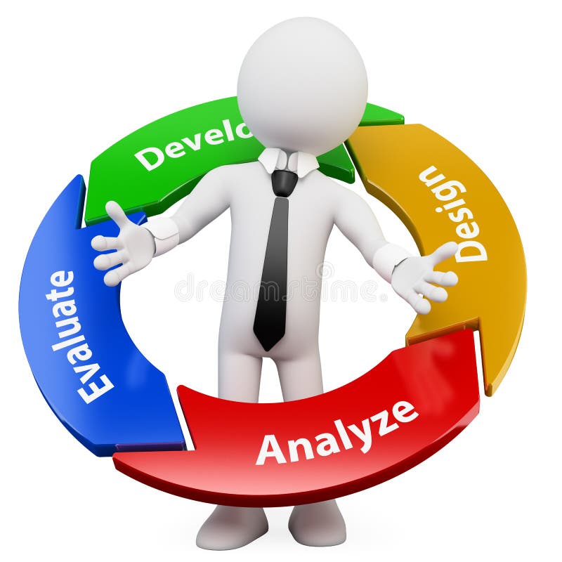 3D Witte Mensen. Beheerscyclus Stock Illustratie - Illustration of ...