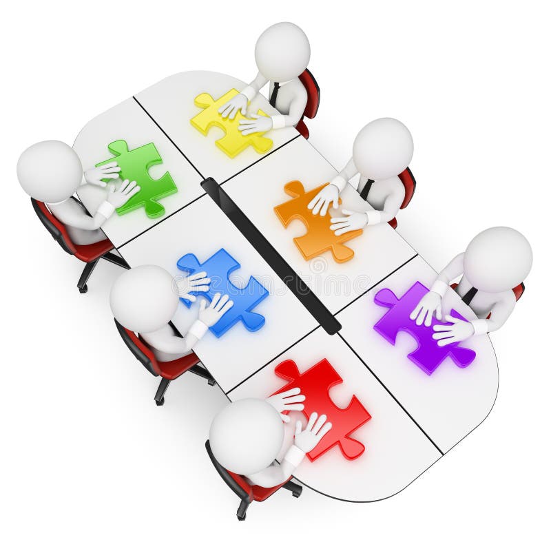 3D Witte Mensen. Groepswerk Die De Beste Oplossing Zoeken Stock ...