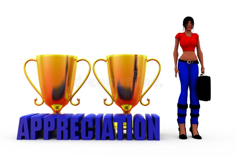 3d Woman Appreciation Concept Stock Illustration - Illustration of icon ...