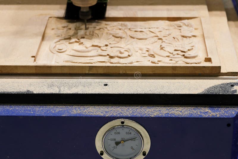 CNC Wood Carving Router Machine Stock Image - Image of panel ...