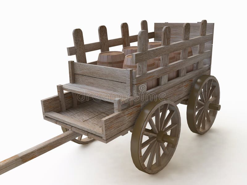 Wooden Cart for Transport of Wine Sketch Illustratio Stock Vector ...