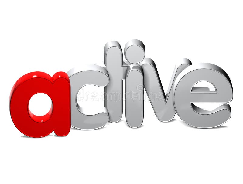 3D Word Active Over White Background. Stock Illustration - Illustration ...
