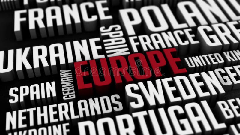 3D Word Cloud of Europe Countries Stock Video - Video of europa, travel ...