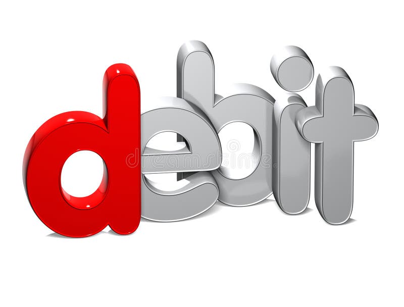 3d Word Debit and Credit on Scale Stock Illustration - Illustration of ...