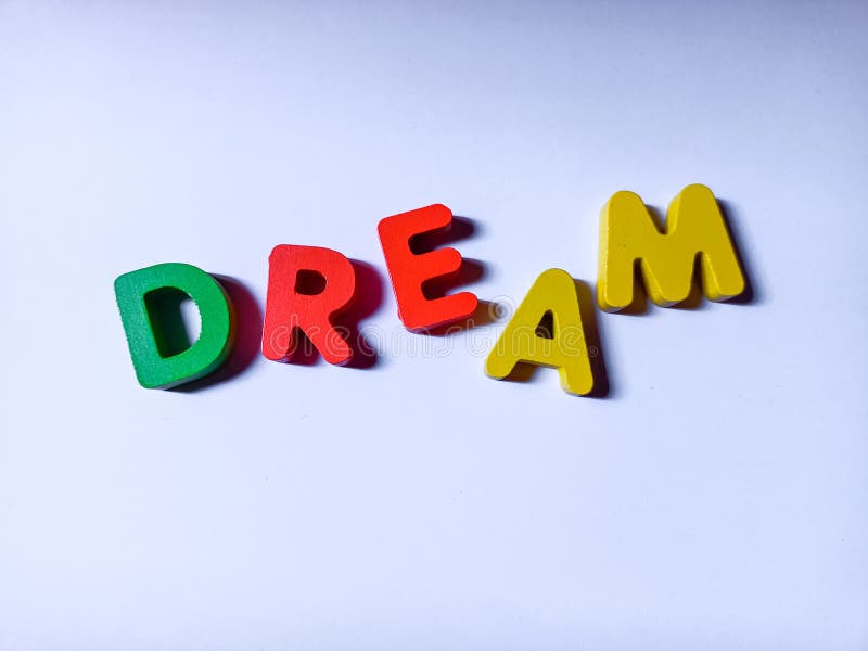 3d Word Dream from Kid Toy Colourful Letters Stock Image - Image of ...