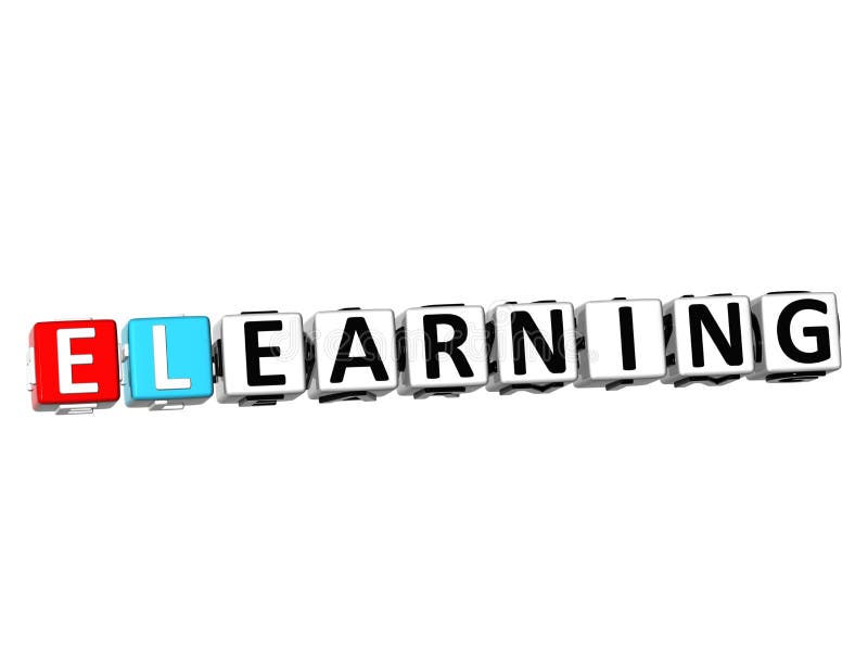3D Word E-Learning on White Background Stock Illustration ...
