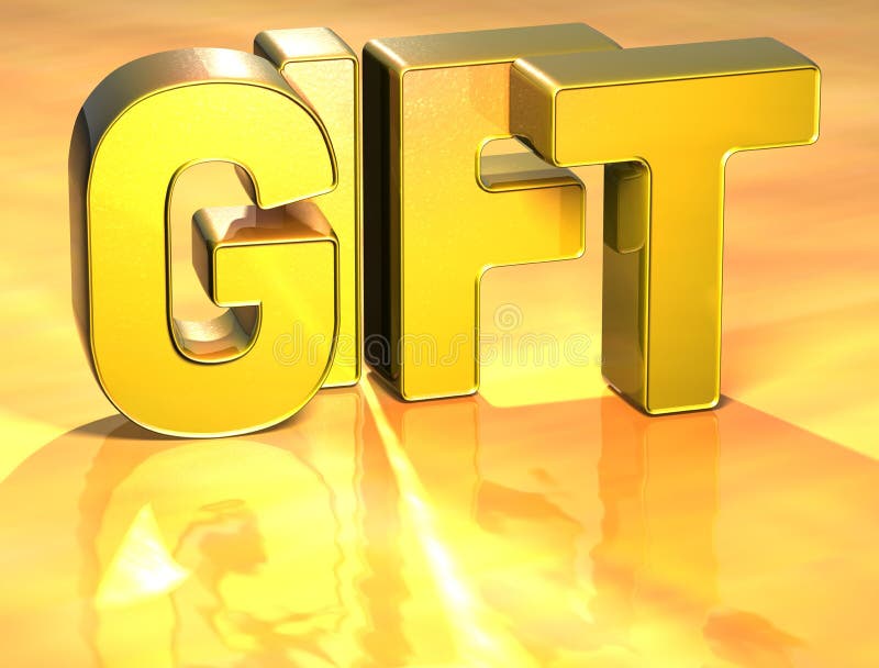 3D Word Gift on Gold Background Stock Illustration - Illustration of ...