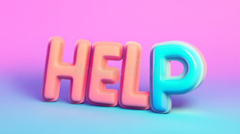 3d Word Help in Pastel Colors on Gradient Background Stock Image ...
