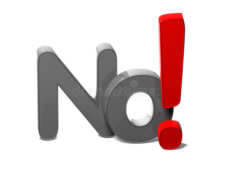 Word NO With Prohibited Symbol. 3D Render Stock Illustration ...