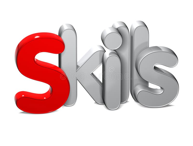 3D Word Skills Over White Background. Stock Illustration - Illustration ...