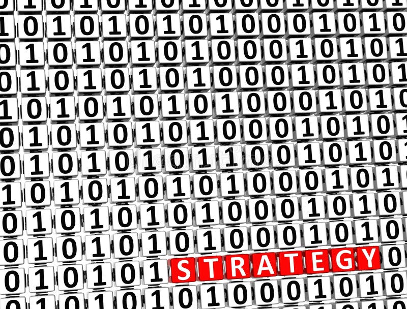 3D Word Strategy Inside Zero One Blocks Stock Illustration ...