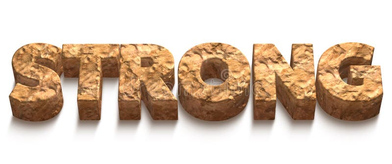 3D Word Strong Isolated on a White Background Stock Illustration ...