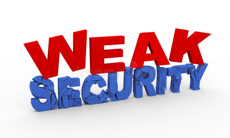 3d word weak security stock illustration. Illustration of online - 73361649