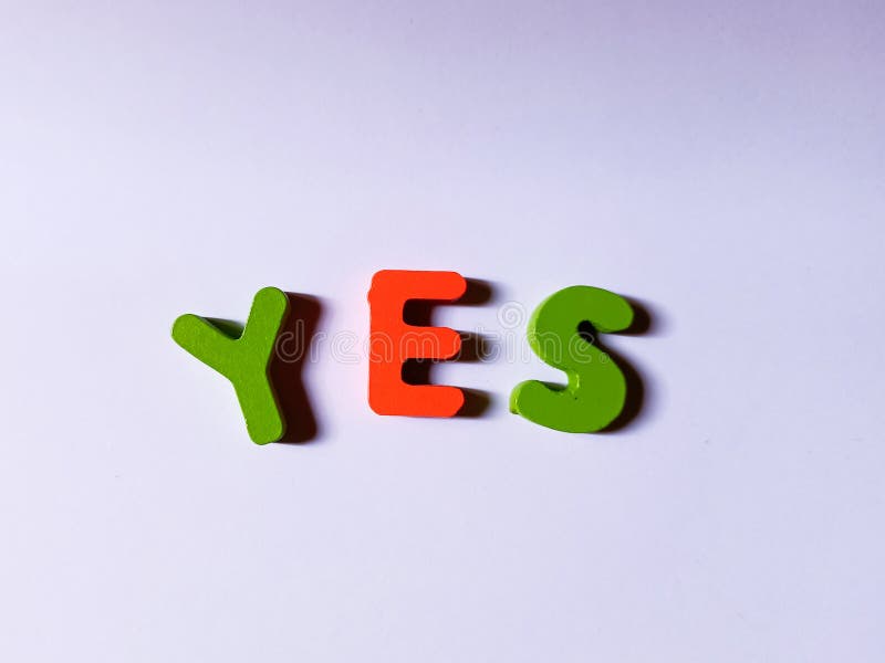 3d Word Yes from Kid Toy Colourful Letters Stock Image - Image of ...