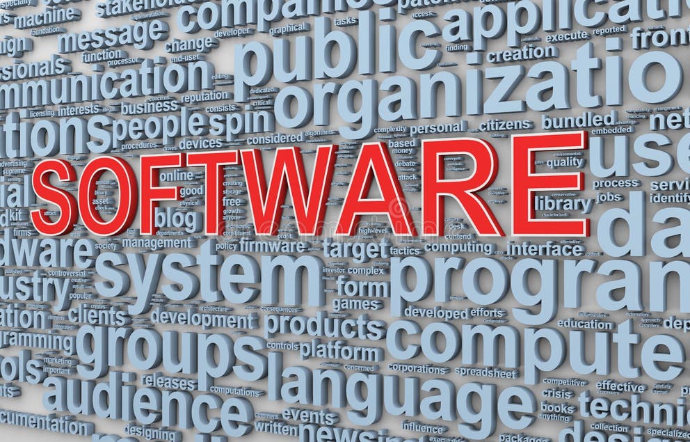 3d Wordcloud Words Tags of Software Stock Illustration - Illustration ...