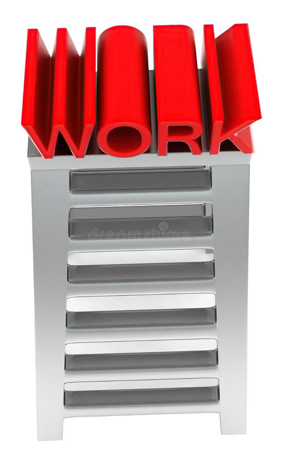 3d Work Text on Movable Ladder Concept Stock Illustration ...