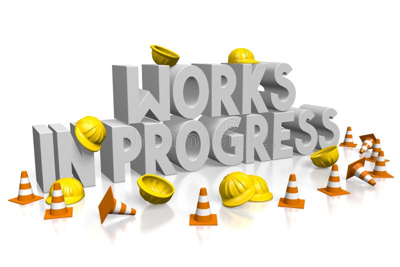 3D Works in Progress Concept Stock Illustration - Illustration of ...