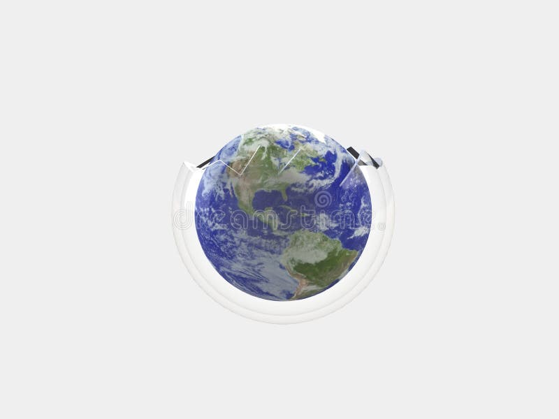 World map on glass spheres stock illustration. Illustration of ...