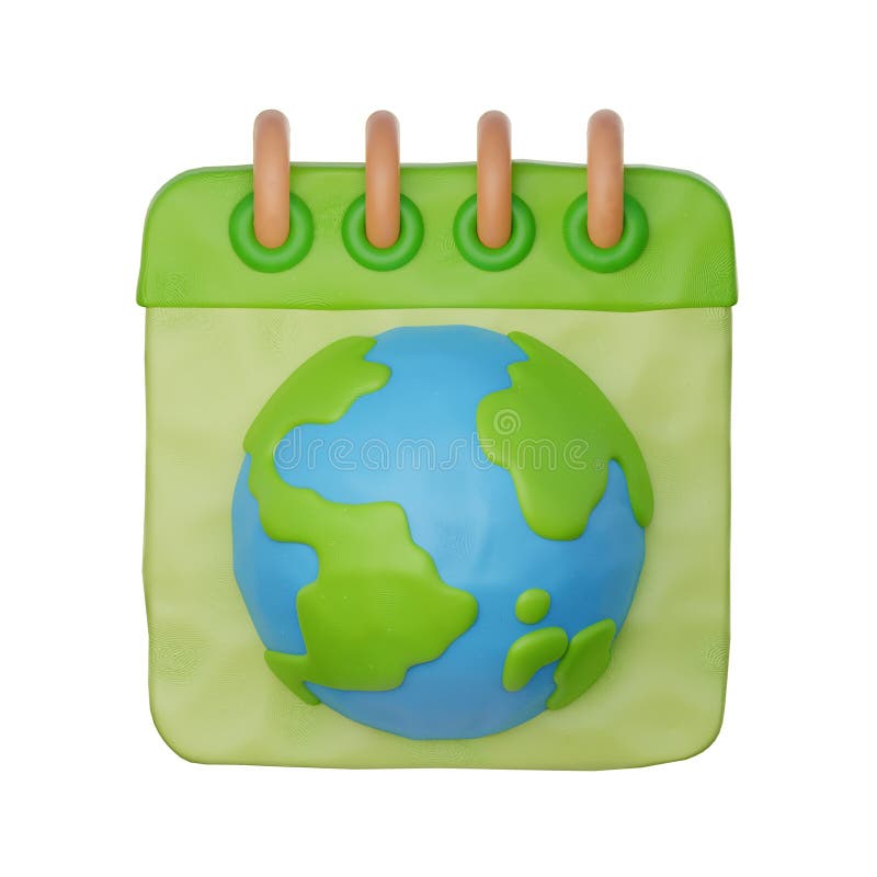 3d World Globe with Calendar. World Environment Day, Eco Friendly, 3d ...