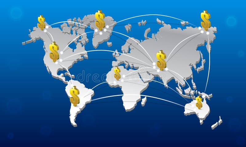 3D World map and dollar stock vector. Illustration of corporate - 37037327