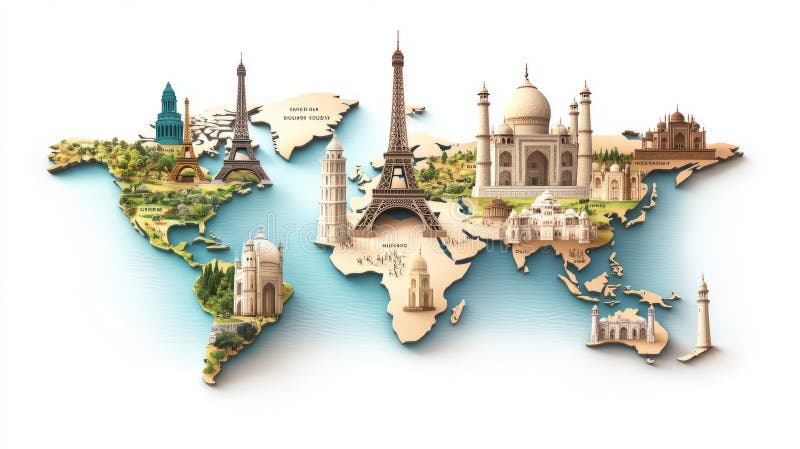 Iconic Landmarks of the World - a Global City Skyline Stock ...