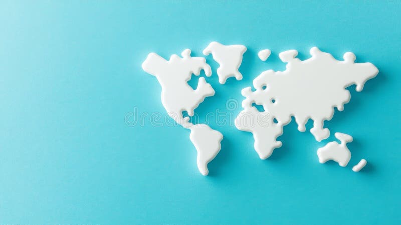 A 3D World Map is Set Against a Soft Blue Gradient Background ...