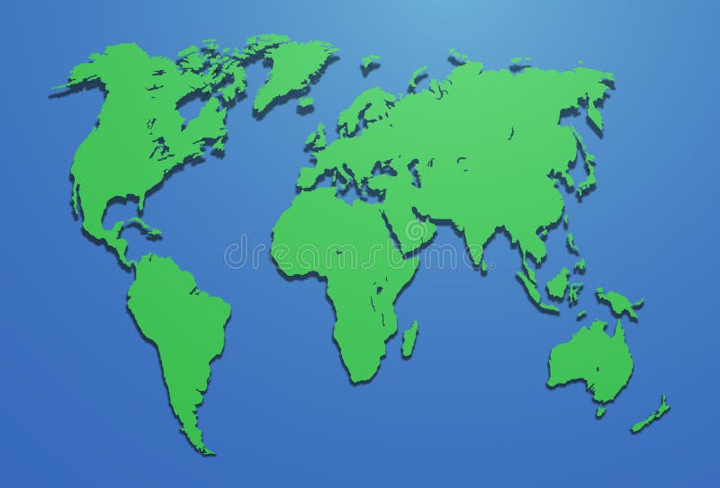 3d World Map with Shadow and Light. Stock Vector - Illustration of ...