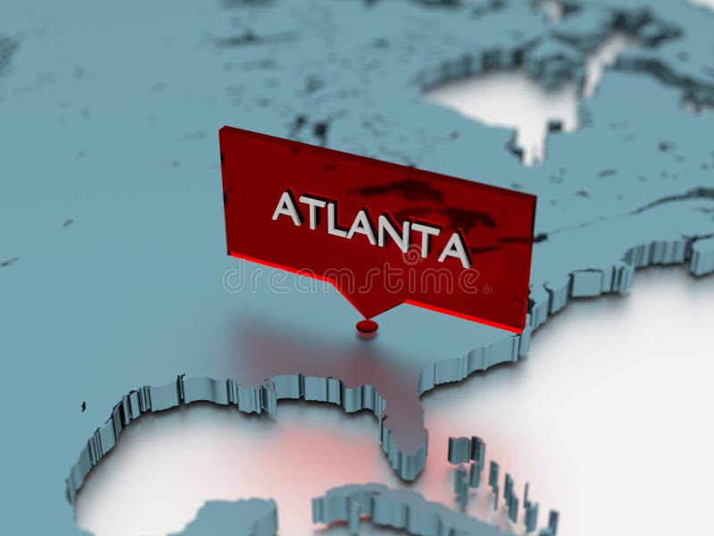 3d World Map Sticker - City of Atlanta Stock Illustration ...