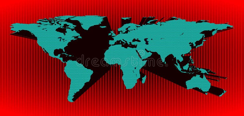 3D world map in vector stock vector. Illustration of geography - 96875353