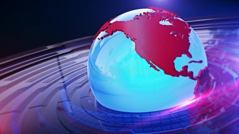 3D World News Background Loop Stock Video - Video of virtual, global ...