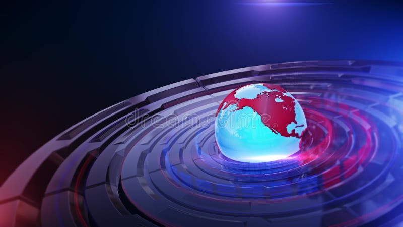 3D World News Background Loop Stock Video - Video of breaking, studio ...