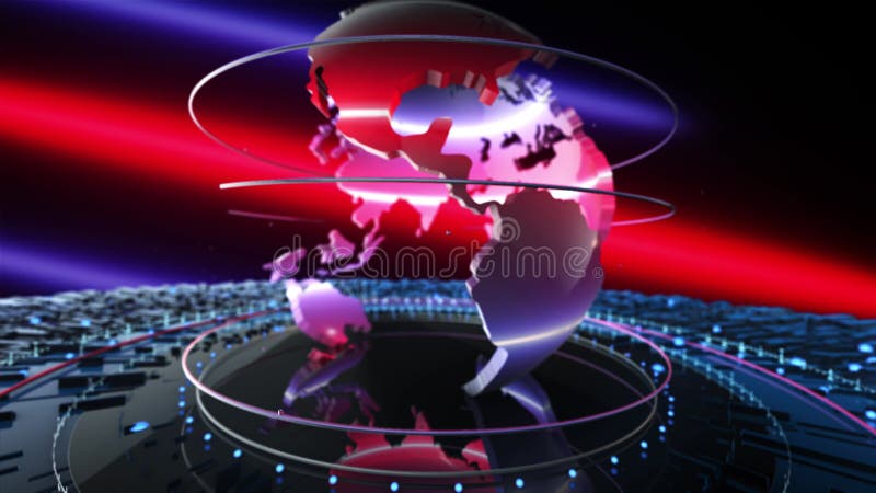 3D World News Background Loop Stock Video - Video of virtual, global ...