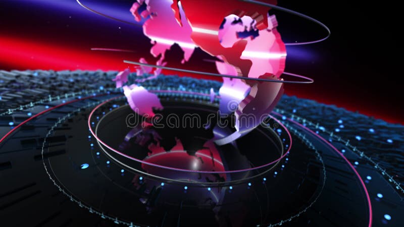 3D World News Background Loop Stock Footage - Video of wall, studio ...