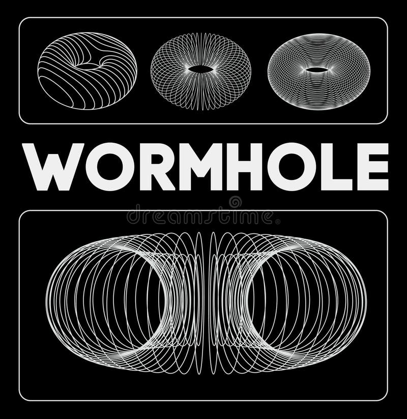 3D Wormhole Effect Curved Lines on a White Background. Tunnel 3d Vector ...
