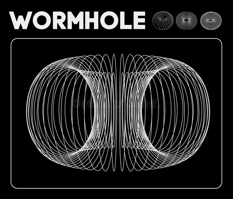 3D Wormhole Effect Curved Lines on a White Background. Tunnel 3d Vector Illustration. Stock ...